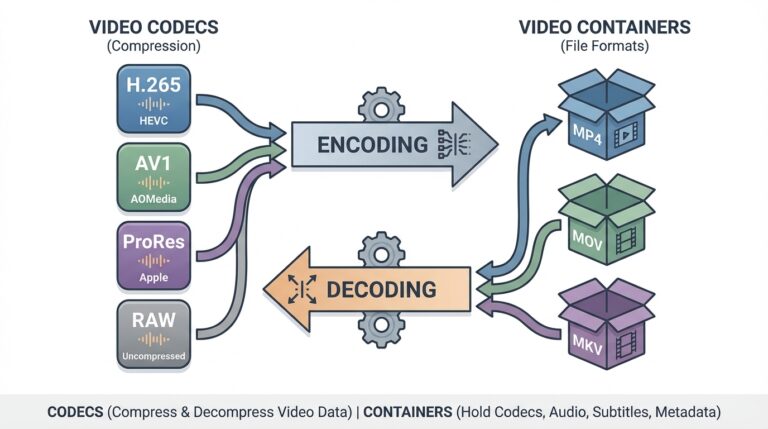 Guide Essentiel des Codecs Vidéo : H.265, ProRes, RAW, AV1